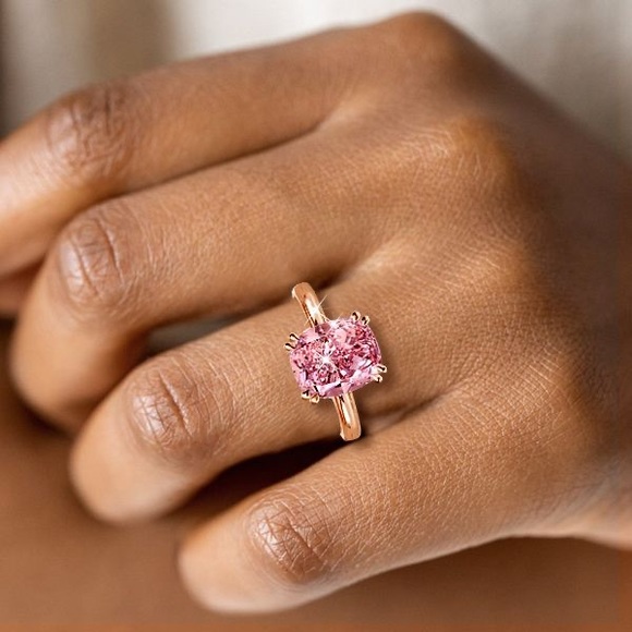 Italo | Jewelry | Rose Gold Cushion Cut Pink Sapphire Engagement Ring ...